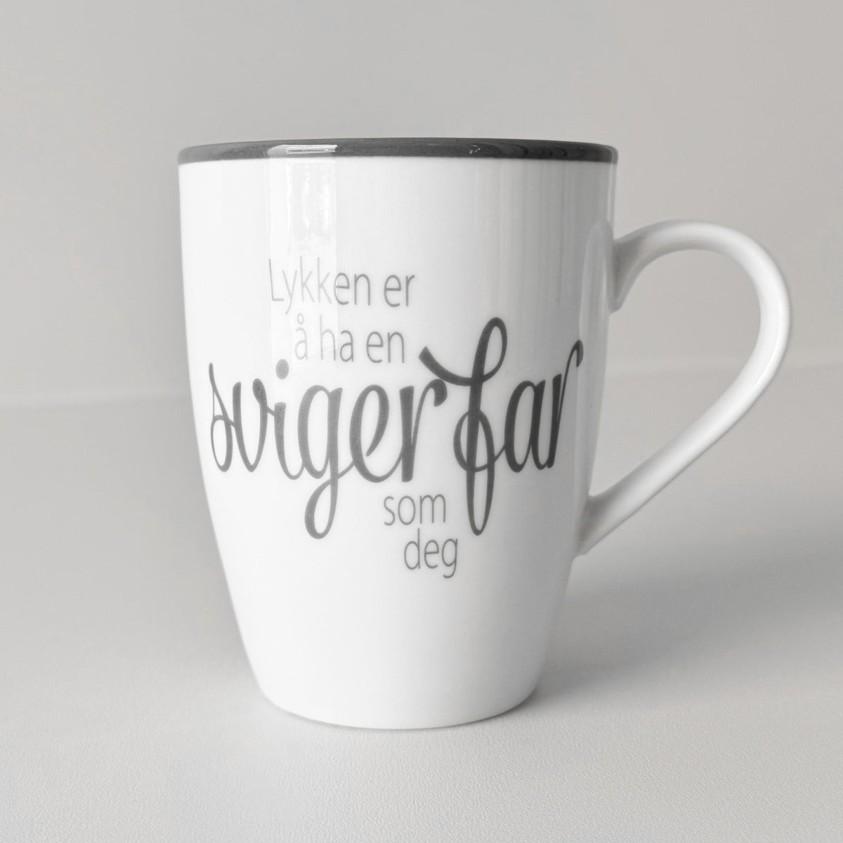 Kopp "svigerfar", hvit – Lindas Dekor