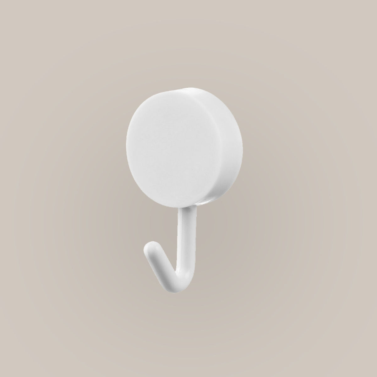 Selvklebende knagg, rund hvit – Lindas Dekor